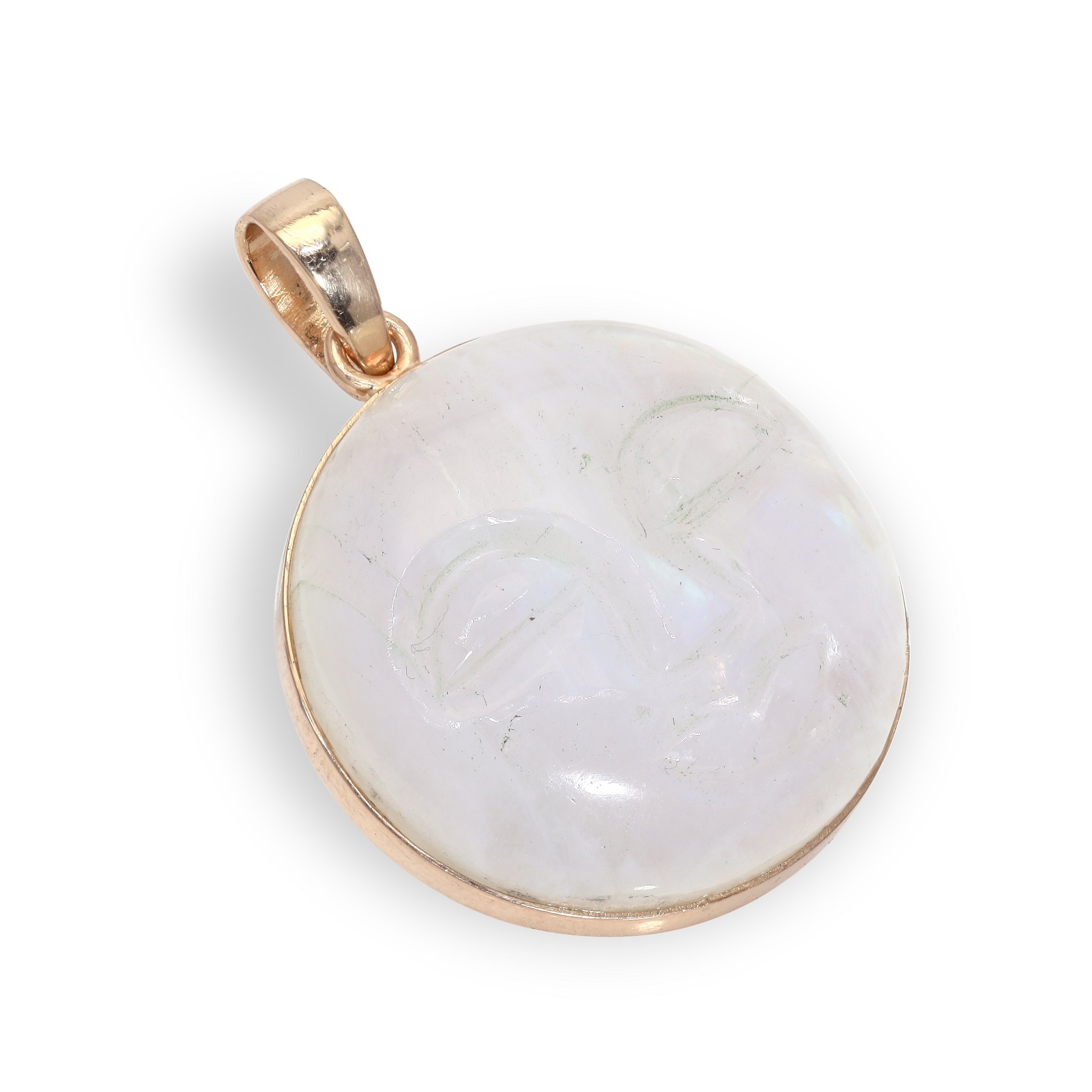 Rainbow Moonstone 925 Silver Moon Face Carved Pendant ...