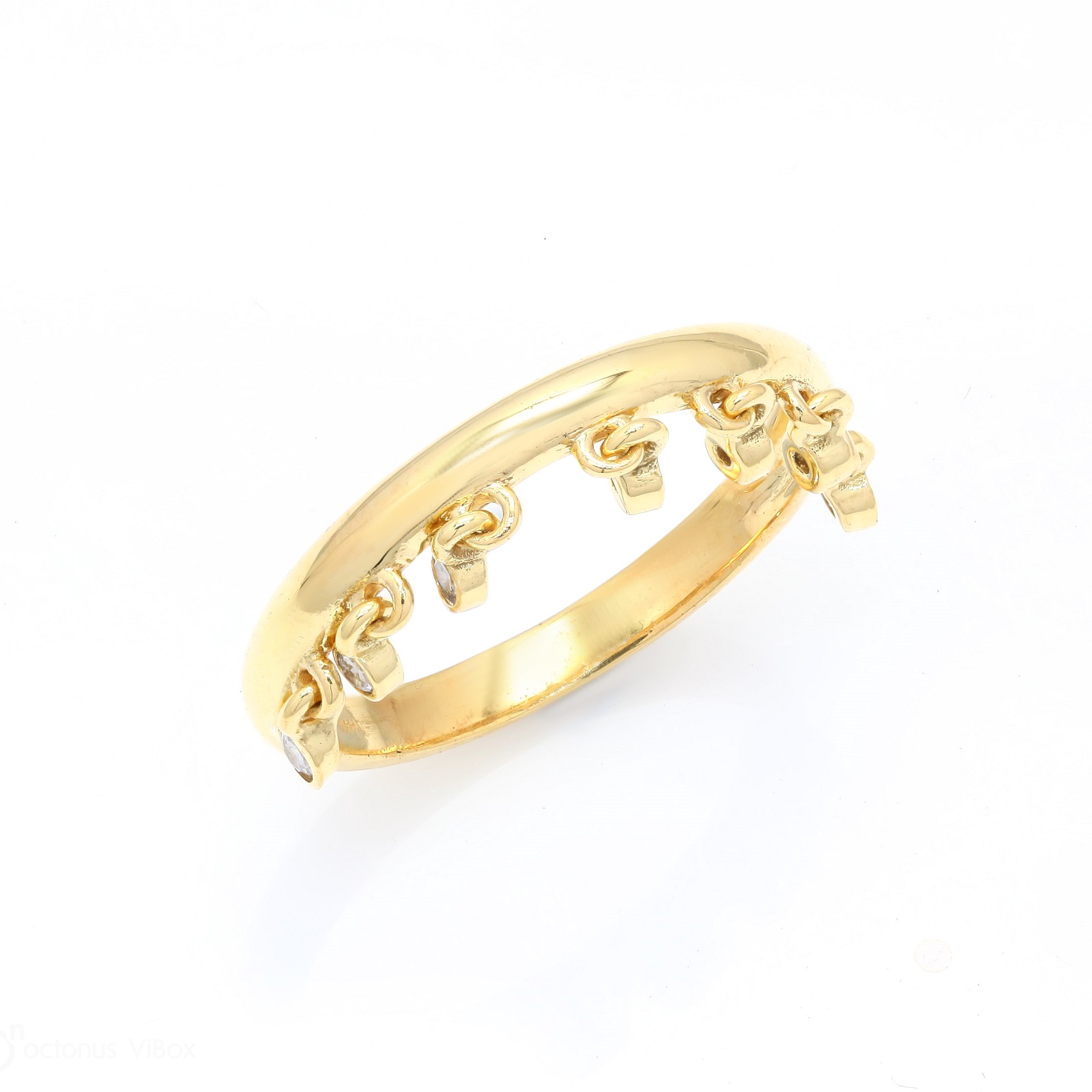 Gold Plated 925 Sterling Silver White CZ Charms Rings ...